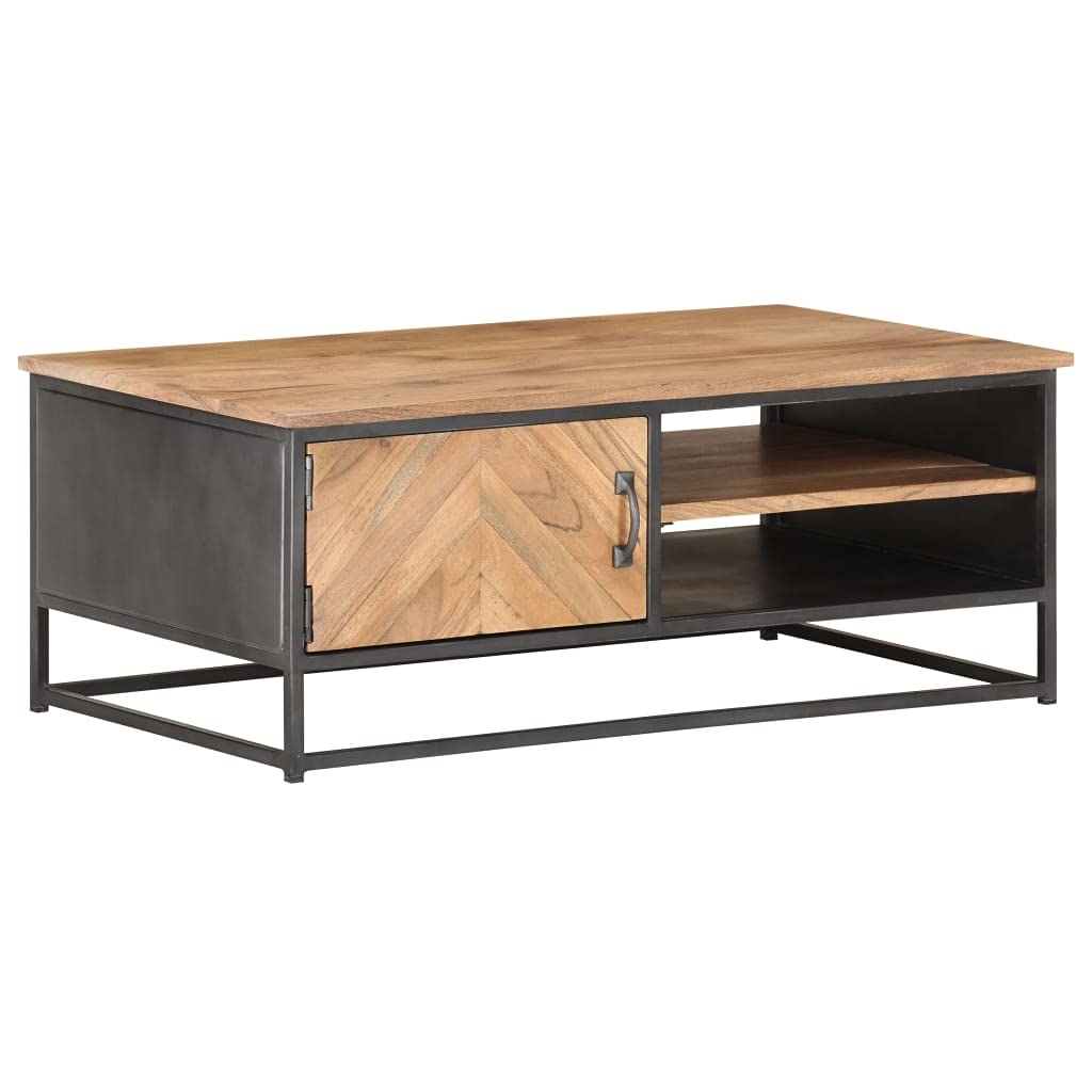 QJBSAVVA Coffee Table 35.4"x19.7"x13.8" Solid Acacia Wood,Entrance Table Tray Tables Center Table Low Table Suitable for Meeting Rooms, Reception Rooms, Offices