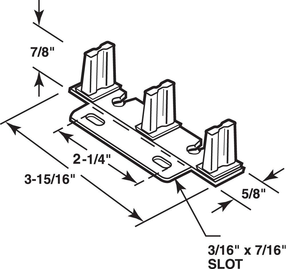 Prime-Line N 6796 Stamped Steel, Adjustable, Closet Door, Floor Guide (Single Pack)