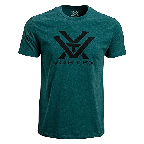 Vortex Optics Logo Short Sleeve T-Shirts (Dark Teal Heather, X-Large)