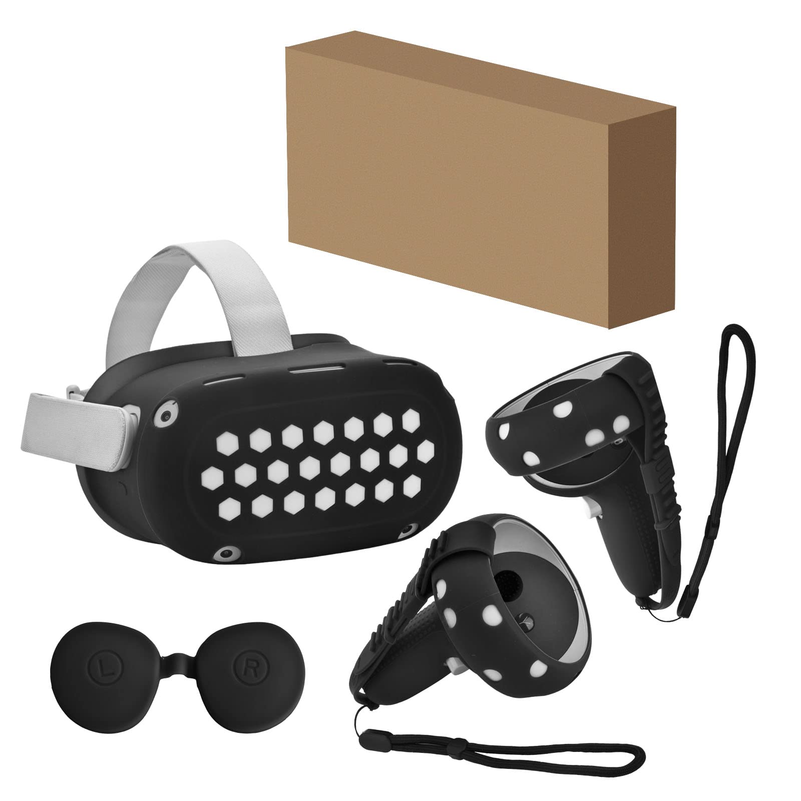 VR Accessories,Silicone face Cover,Shell Cover,Touch Controller Grip Cover,Silicone Handle Strap Combo,Protective Lens Cover Compatible with Oculus Quest 2