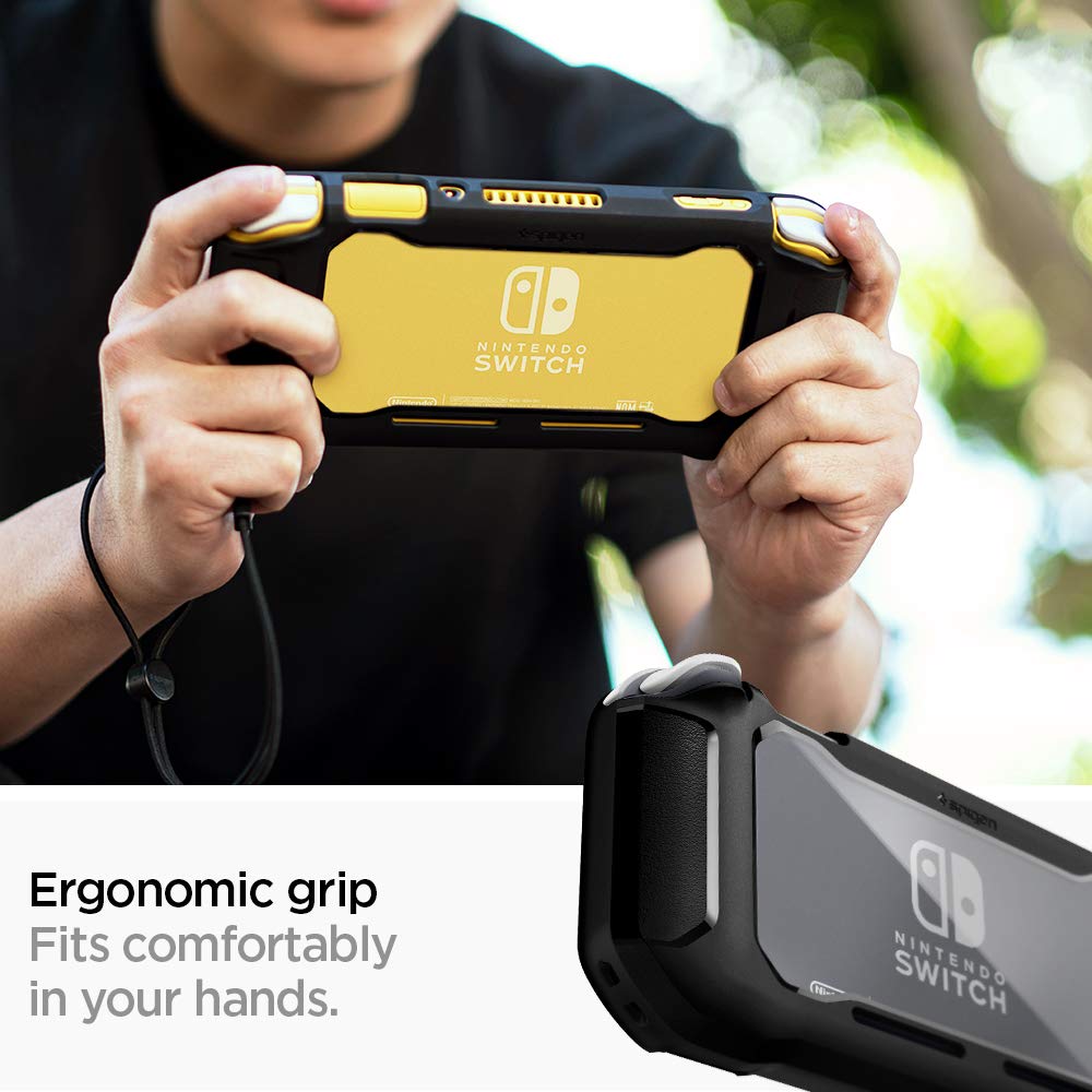 Spigen Rugged Armor Designed for Nintendo Switch Lite Case with Strap (2019) - Matte Black