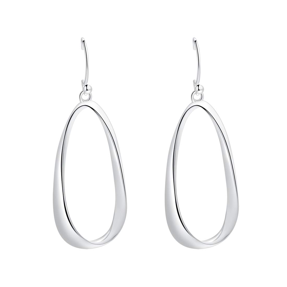 SA SILVERAGE Earrings for Women, 925 Sterling Silver Teardrop Earring Fashion Clip on Christmas Jewelry Dangly Statement Ear Rings Thanksgiving Gift