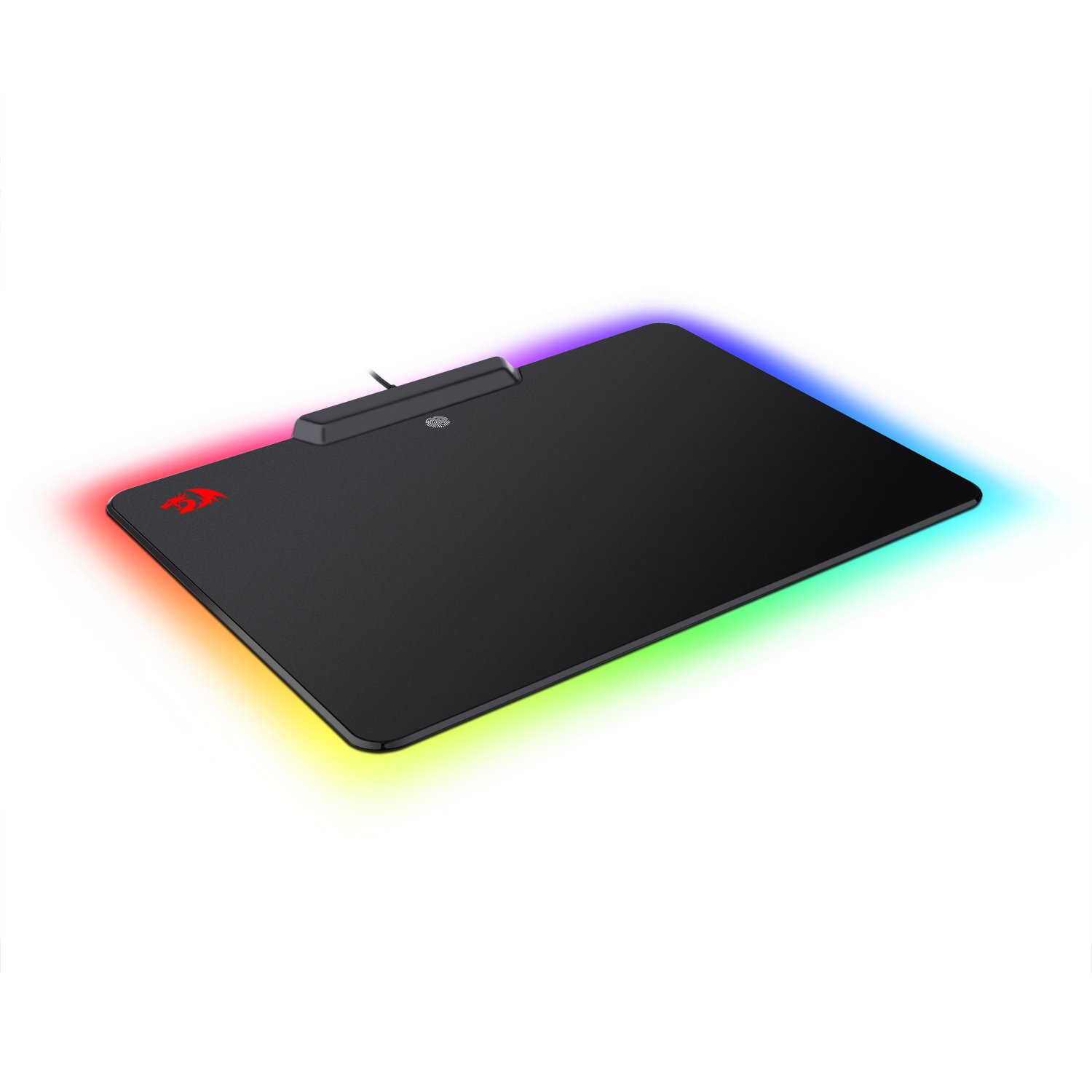 Redragon P009 Gaming Mouse Pad, RGB LED Lighting Effects, Wired, Hard Non-Slip Rubber Low Friction Surface Mouse Mat Software Programmable for MMO Computer Windows PC Gamers (14.1 x 10.4 Inches)