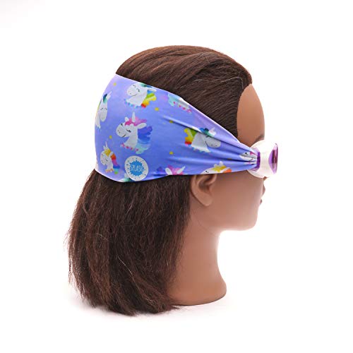 Splash Place SWIM GOGGLES with Fabric Strap - RAINBOW UNICORN | Fun, Fashionable, Comfortable - Adult & Kids Swim Goggles