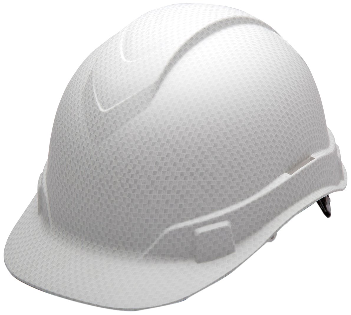 Pyramex Ridgeline Cap Style Hard Hat, 4-Point Ratchet Suspension, Matte White Graphite Pattern