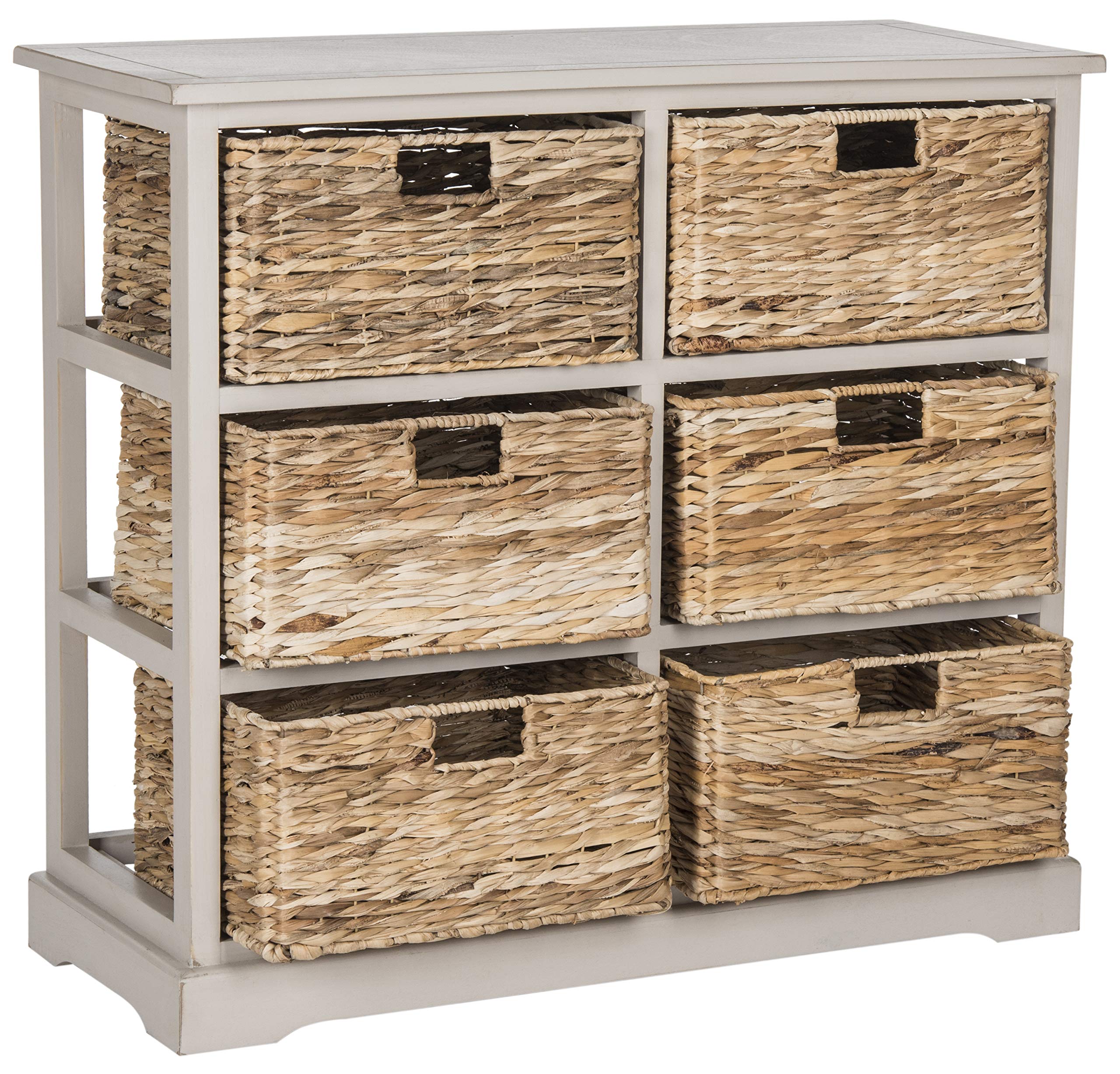 Safavieh American Homes Collection Keenan Distressed Black 6 Wicker Basket Storage Chest