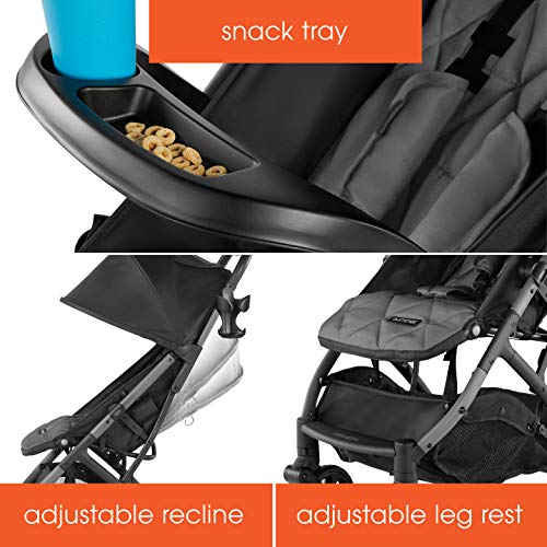 Summer Infant 3Dpac CS Compact Stroller, Black β Car Seat Adaptable Baby Lightweight Stroller with Convenient One-Hand Fold, Reclining Seat and Extra-Large Canopy