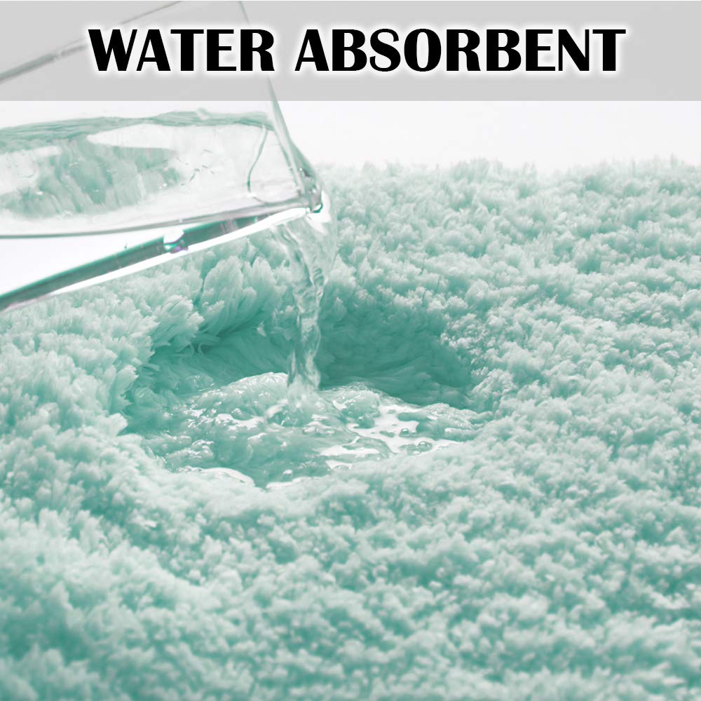 Suchtale Bathroom Rug Non Slip Bath Mat for Bathroom Water Absorbent Soft Microfiber Shaggy Bathroom Mat Machine Washable Bath Rug for Bathroom Thick Plush Rugs for Shower (16 x 24 Peach)