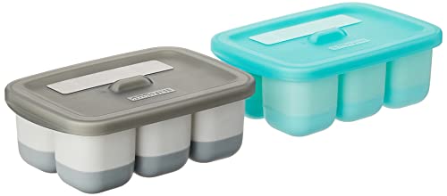 Skip Hop Baby Food Storage Containers, Easy-Fill Freezer Trays, Grey/Teal