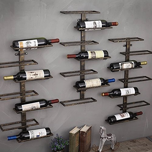 Vintage Retro Wall Mount Wine Rack for Restaurants, Bars, Daily Home furnishings etc (Hold 7 bottles) ¡