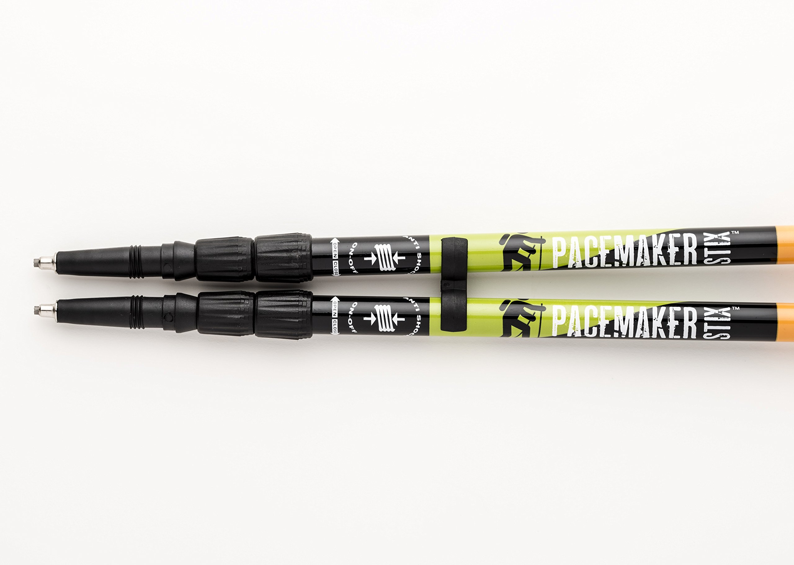 Pair of PaceMaker Stix Journey Anti Shock Trekking Poles for Walking and Hiking - Replaceable Tungsten Tips - Ultralight and Collapsible Sticks - for Exercise, Hiking and Backpacking