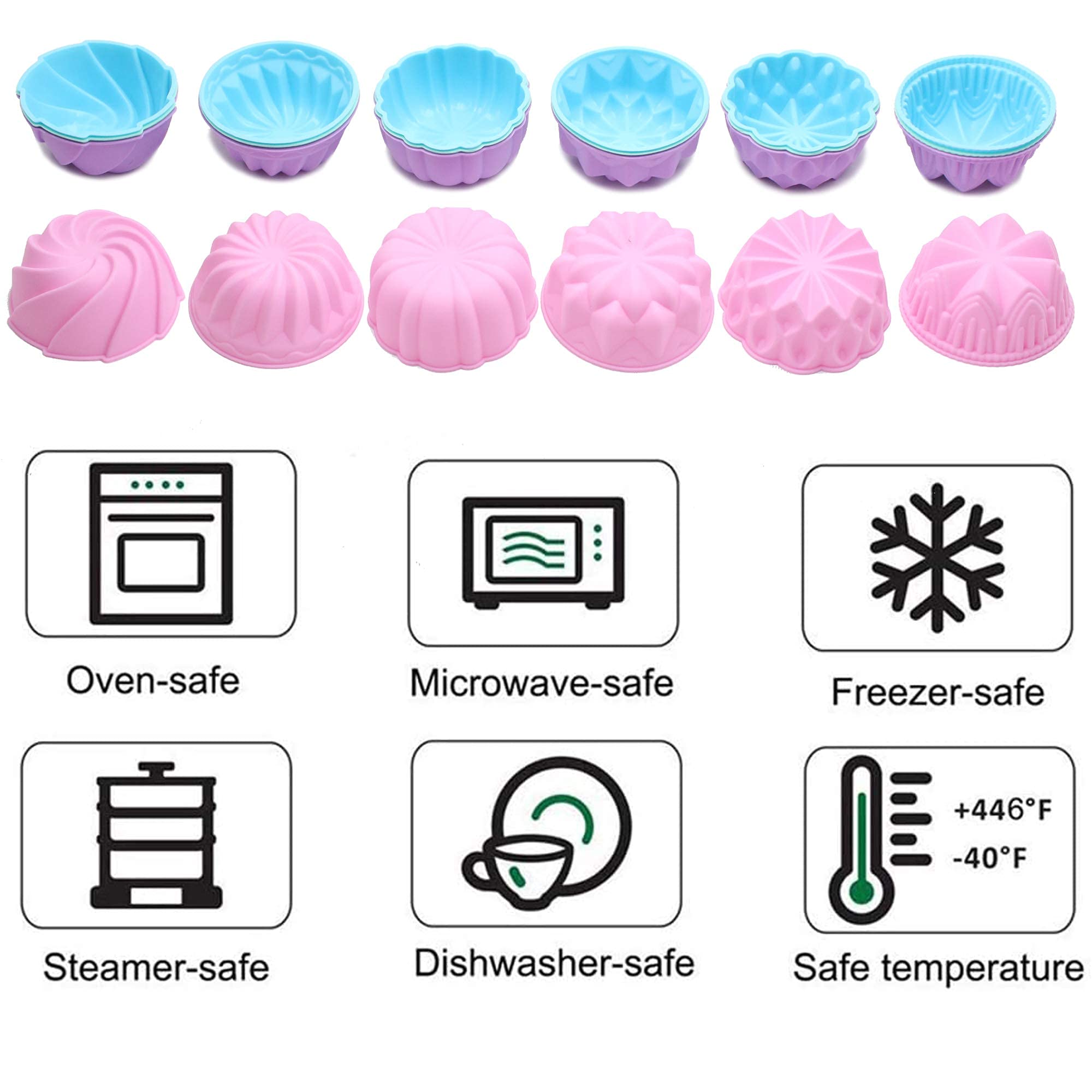 To encounter 60 Pack Silicone Cupcake Baking Cups
