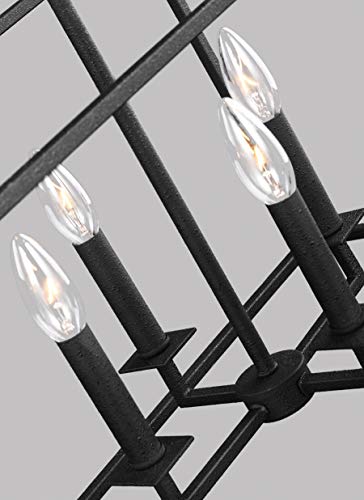 Sea Gull Lighting 6615008-839 Perryton Eight Light Island Pendant Hanging Modern Light Fixture, Blacksmith Finish
