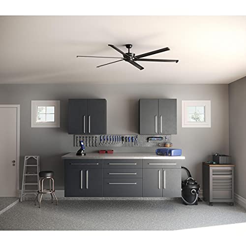 Progress Lighting Huff Collection Indoor/Outdoor 96" Six-Blade Black Ceiling Fan