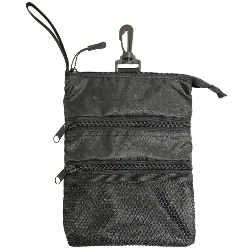 ProActive Sports Unisex Zippered Valuables Pouch, Black/Black