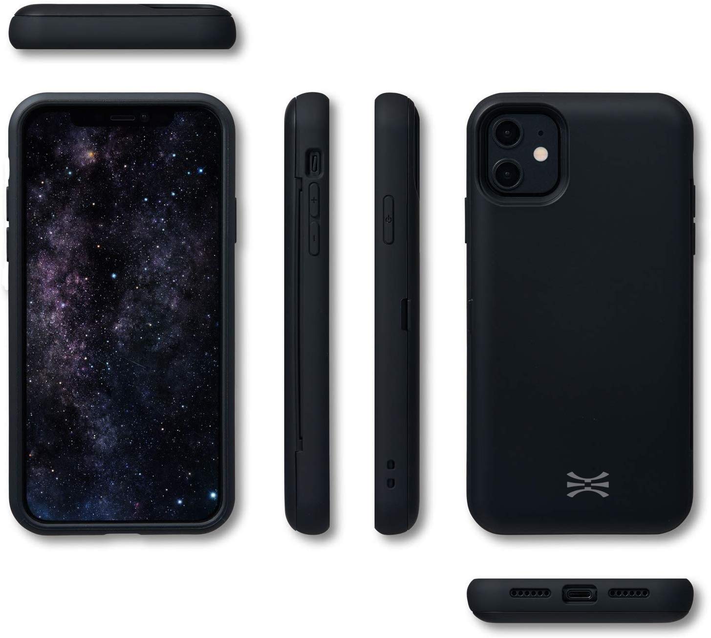 TORU CX PRO Case for iPhone 11, with Card Holder | Slim Protective Cover with Hidden Credit Cards Wallet Flip Slot Compartment Kickstand | Include Mirror, Wrist Strap, Lightning Adapter - Black