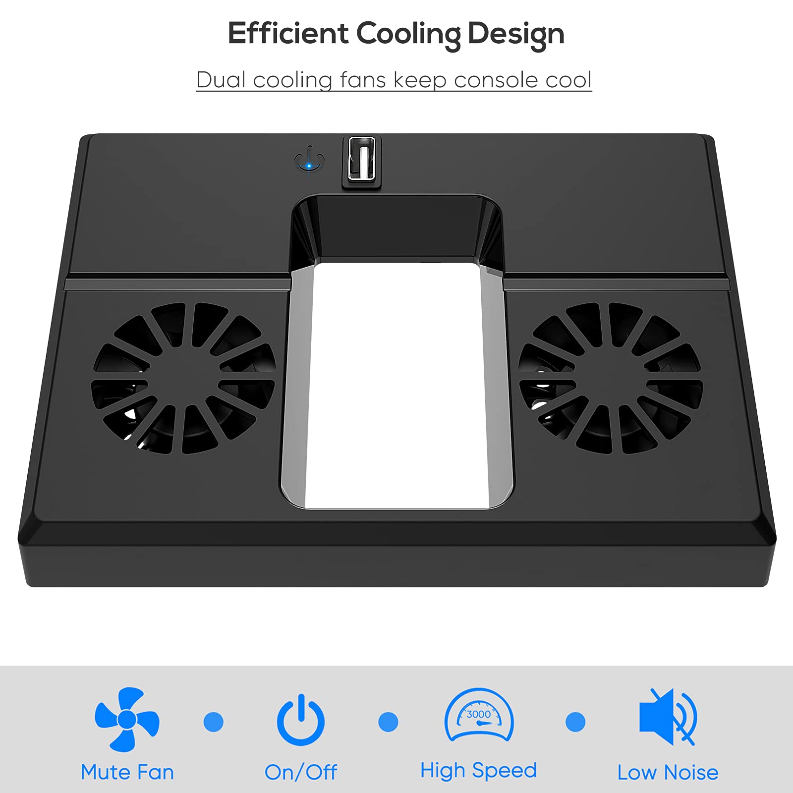 USB Cooling Fan for Xbox Series X - External Cooler Game Console Cooling Systems for Xbox Series X with 2 Cooling Fan and 1 USB Port