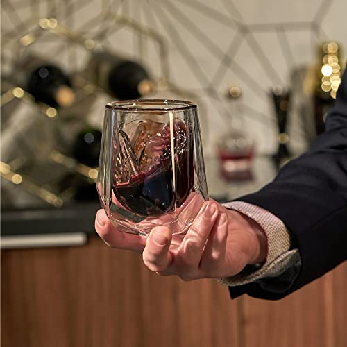 Viski Alchemi Aerating Wine Tasting Tumbler, Double Walled Specialty Clear Glass, Dishwasher Safe, 8 Oz, Set of 1