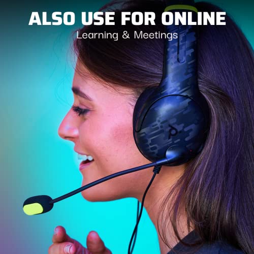 PDP Gaming AIRLITE Xbox Headset with Microphone, Series XS/Xbox One/Windows PC, Lightweight Wired Power Stereo Headphones, Noise-cancelling Mic- Electric Black (Only at Amazon)