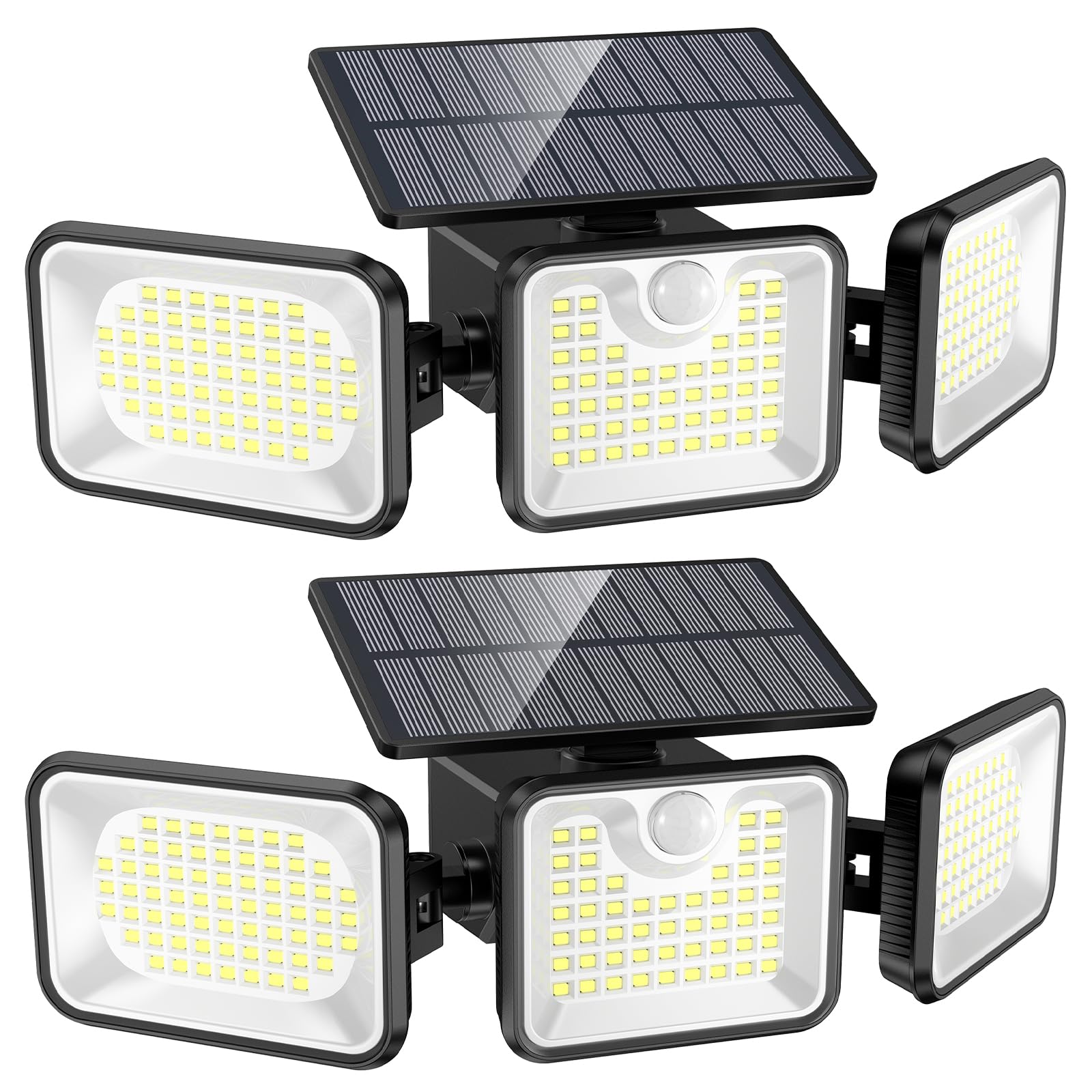 Sunenvoy Solar Lights Outdoor with Motion Sensor, Dual Head Security Lights Solar Powered, 30 LED Flood Light Motion Detected Spotlight for Garage Yard Entryways Patio, IP65 Waterproof