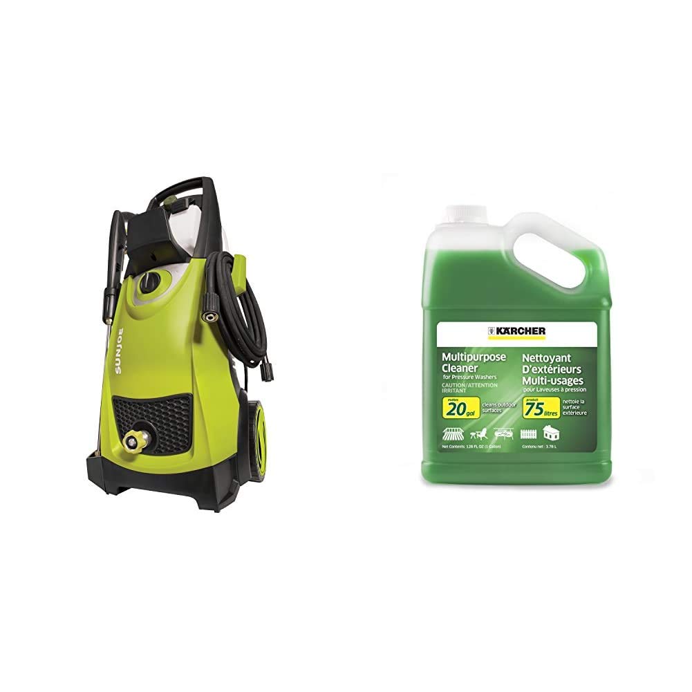 Sun Joe SPX3000 2030 Max PSI 1.76 GPM 14.5-Amp Electric Pressure Washer & Karcher Multi-Purpose Cleaning Pressure Power Washer Detergent Soap, 1 Gallon