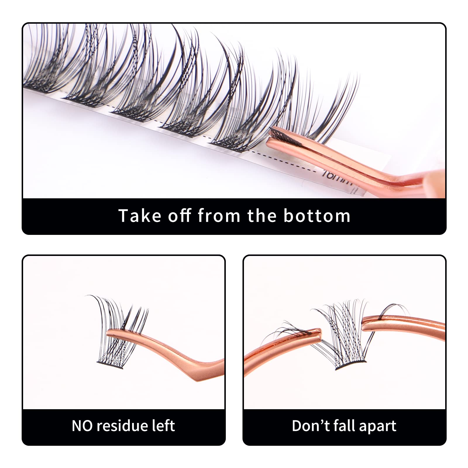 VEYES INC Cluster Lashes. Wispy & Soft DIY Eyelash Extensions, Individual Eyelashes that Look Like Extensions, D curl 10-16mm Mixed Length, 5 Pairs/Tray (LC-35).