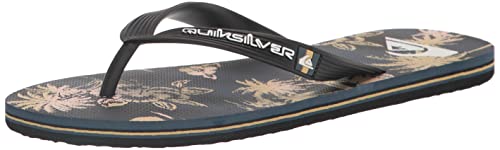Quiksilver Men's Molokai Air Flow 3 Point Flip Flop Sandal, Black/Grey/Black, 10