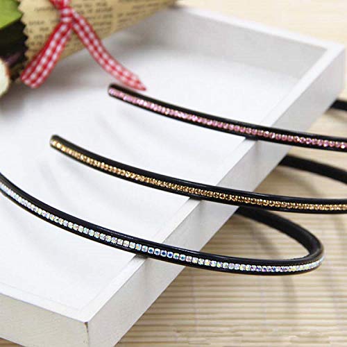 Ruihfas 6Pcs Bling Bling 1 Rows Crystal Rhinestone Headband for Women Girls Thin Hair Hoop Fashion