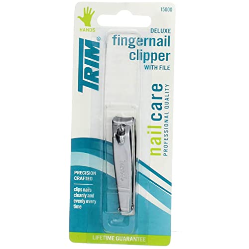 Set of 4 Trim Deluxe Fingernail Clippers with File bundled by Maven Gifts