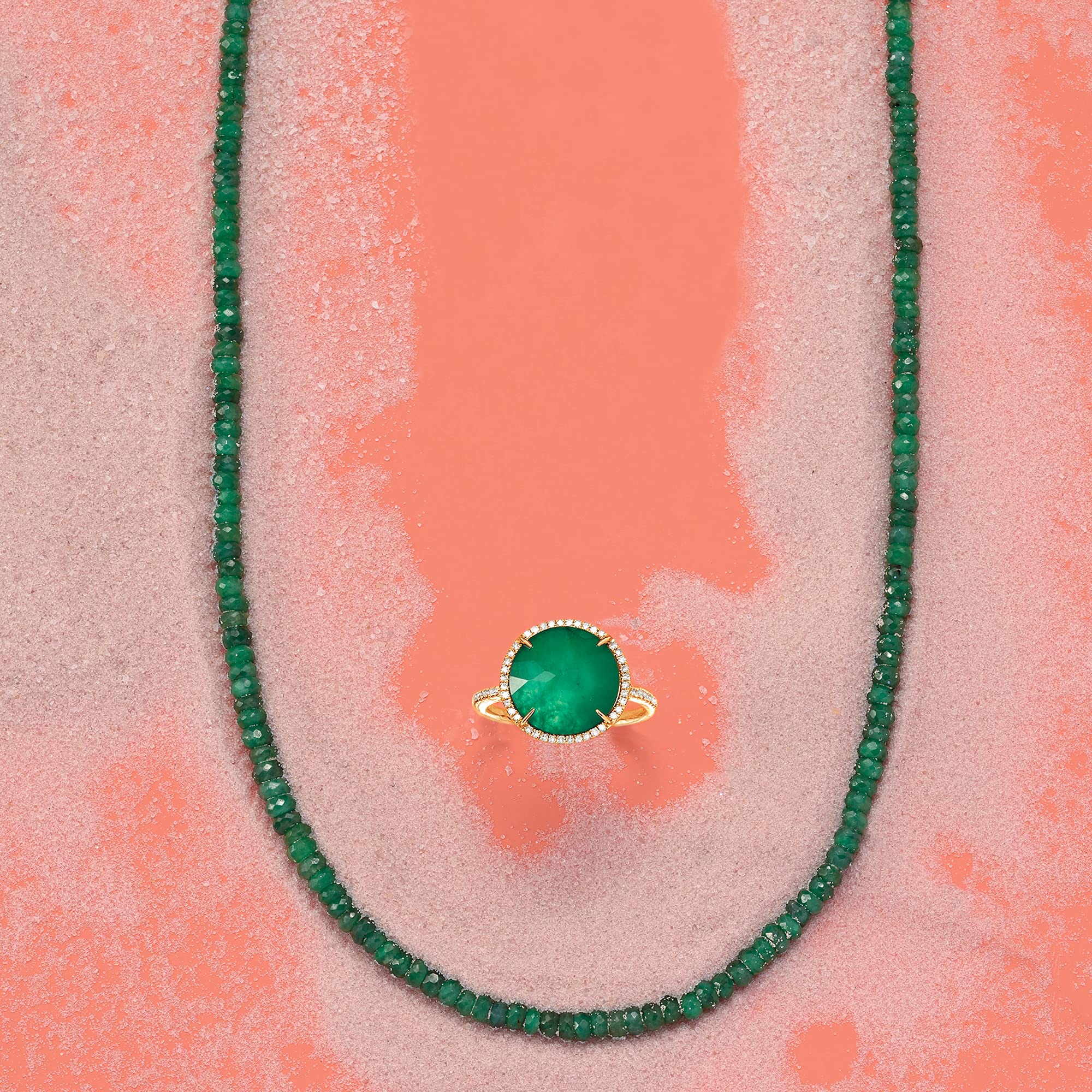 Ross-Simons 50.00 ct. t.w. Emerald Bead Necklace in 14kt Yellow Gold. 16 inches