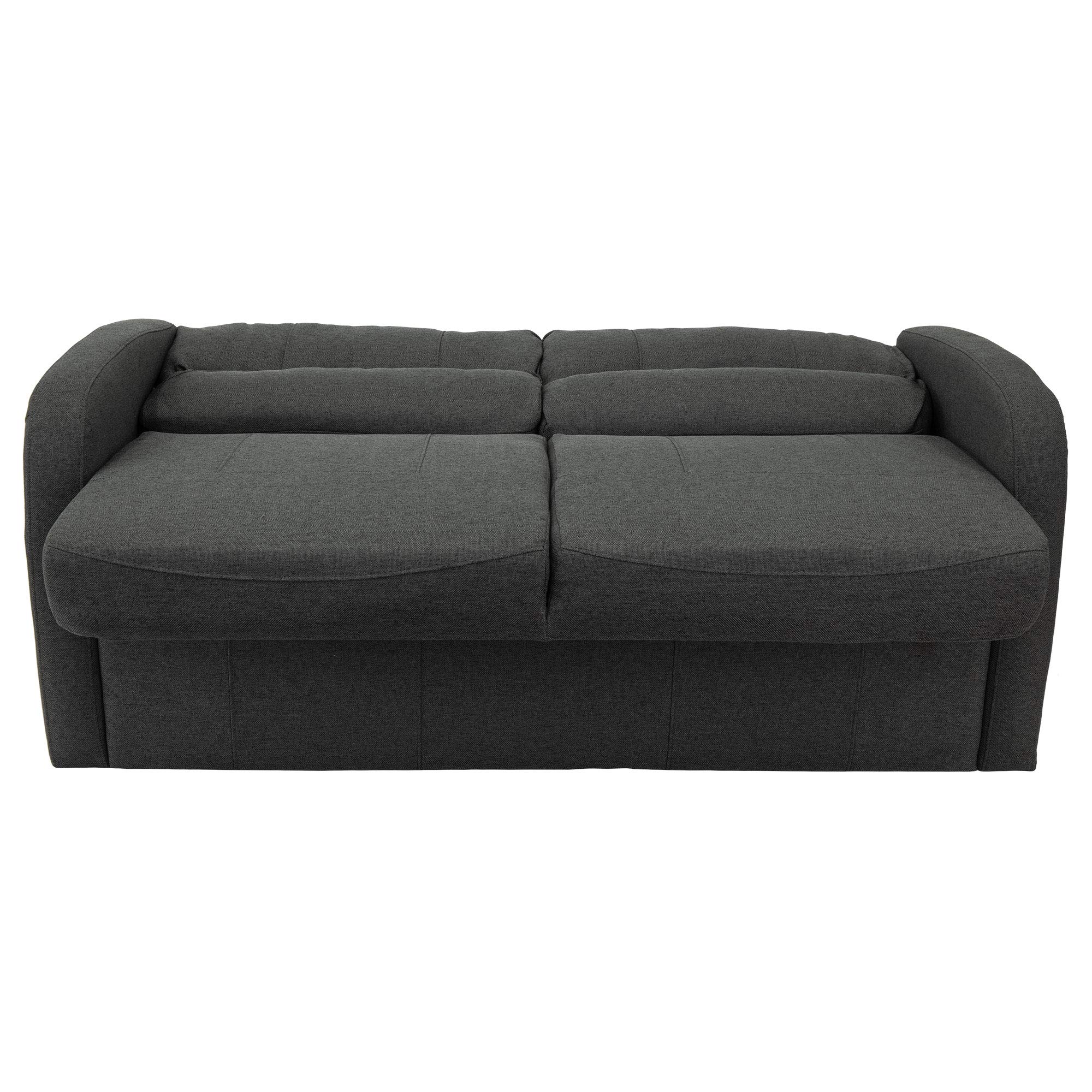 RecPro 65" Jack Knife RV Sleeper Sofa with Arms | RV Furniture | Zero Wall Hugger | Cloth (Fossil)