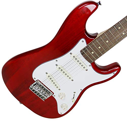 Squier by Fender Short Scale Stratocaster Pack with Frontman 10G Amp, Cable, Strap, and Picks - Red