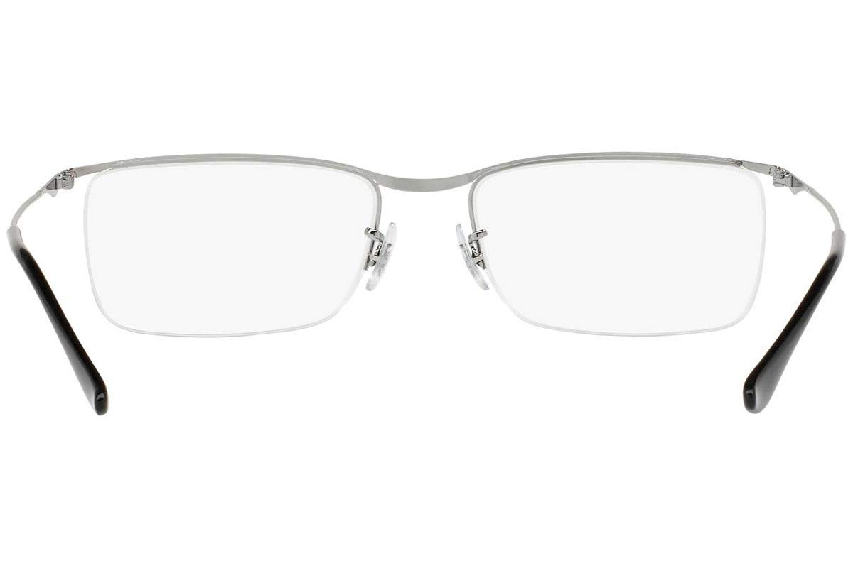 Ray-Ban Men's RX6370 Rectangular Prescription Eyeglass Frames, Gunmetal/Demo Lens, 55 mm