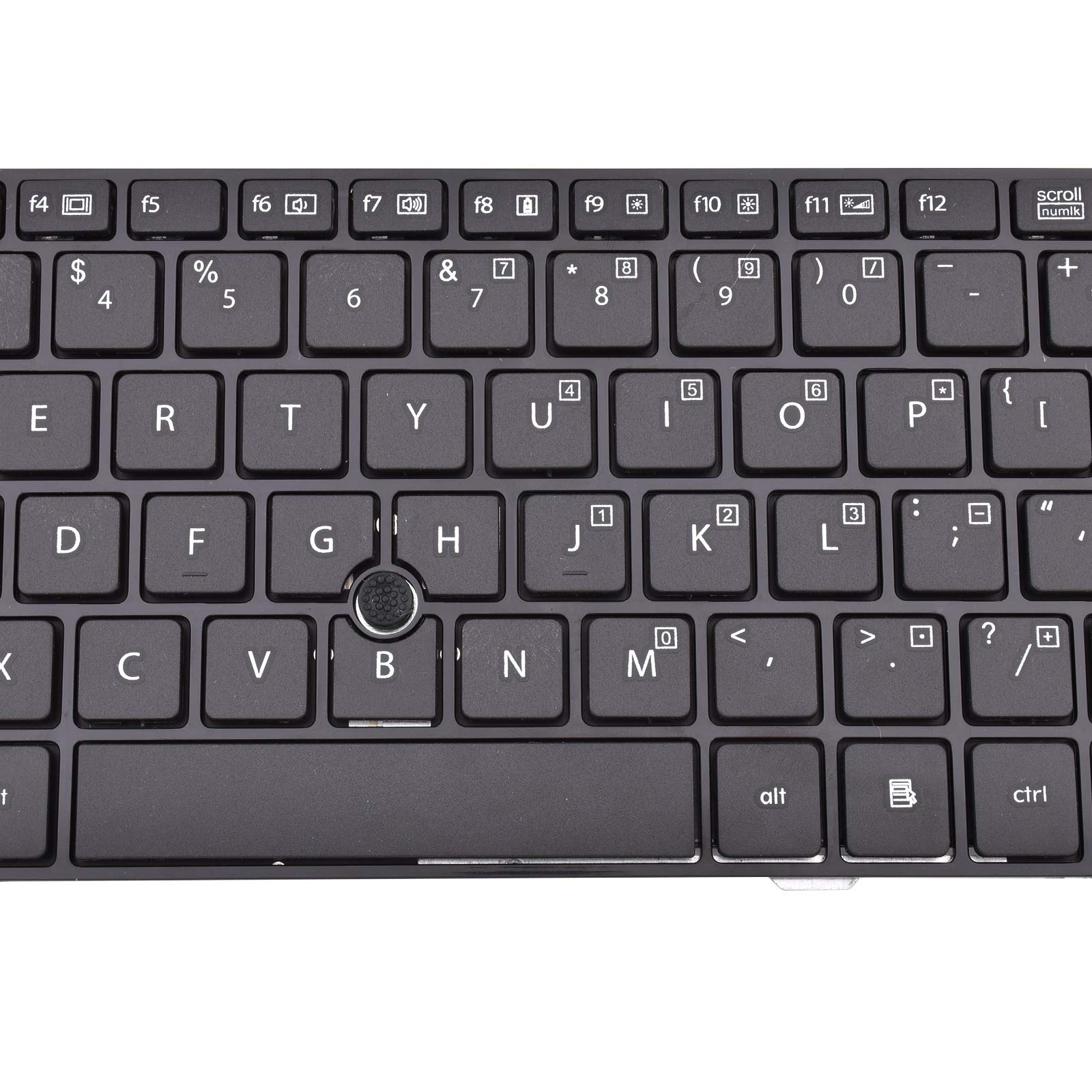 SUNMALL Keyboard Replacement Compatible with HP ProBook 6460b 6465b 6470b 6475b 8460p 8460w 8470p 8470w Serier Laptop 635769-001 641835-001 V119026BS13e with Pointer (Black Frame)