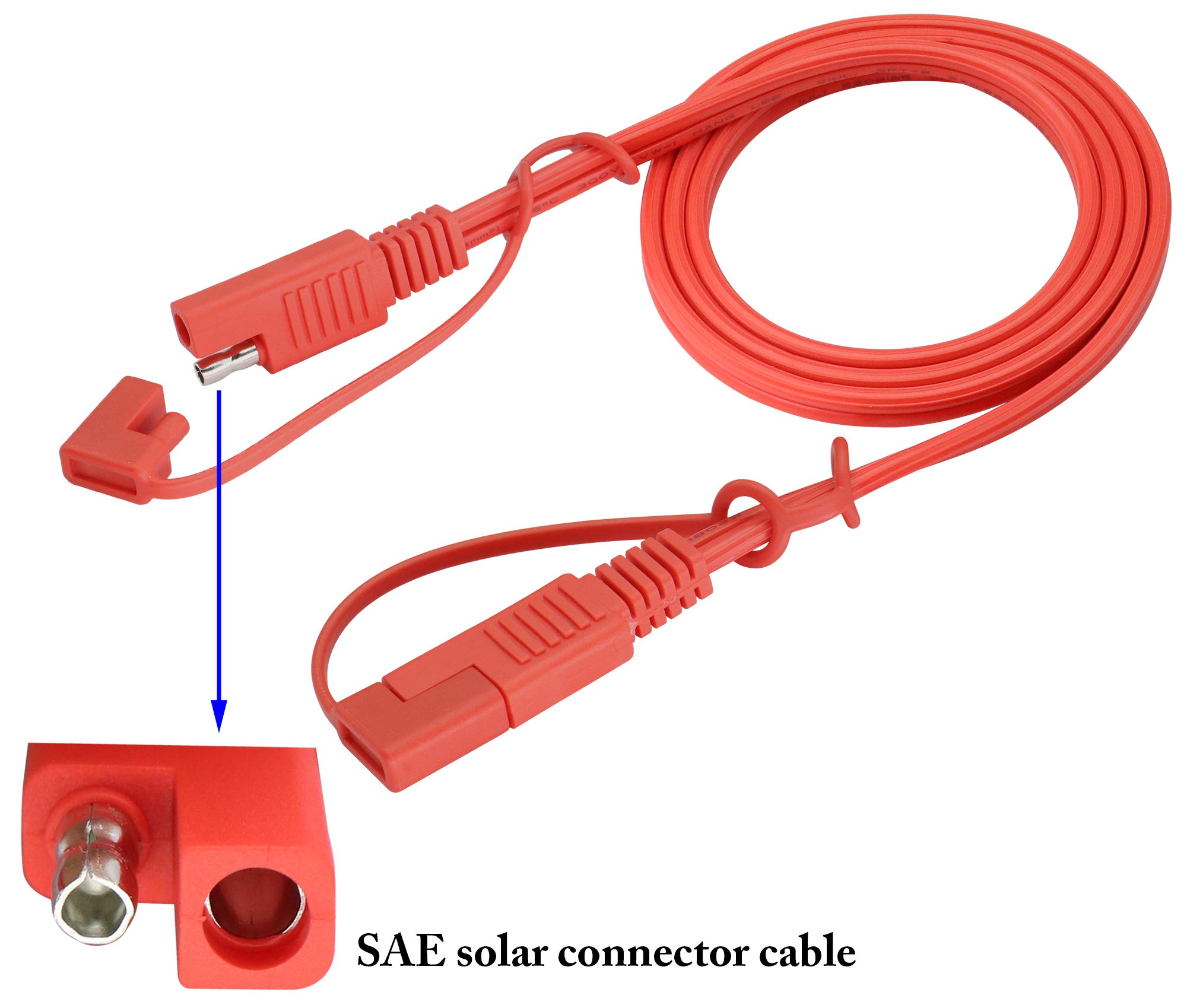 zdyCGTime SAE Extension Cord,Battery Extenstion Cable SAE to SAE Extension Cable Quick Disconnect Wire Harness SAE Power Cable with Waterproof Cap,for Automotive, Solar Panel Panel 18AWG 1m/3ft