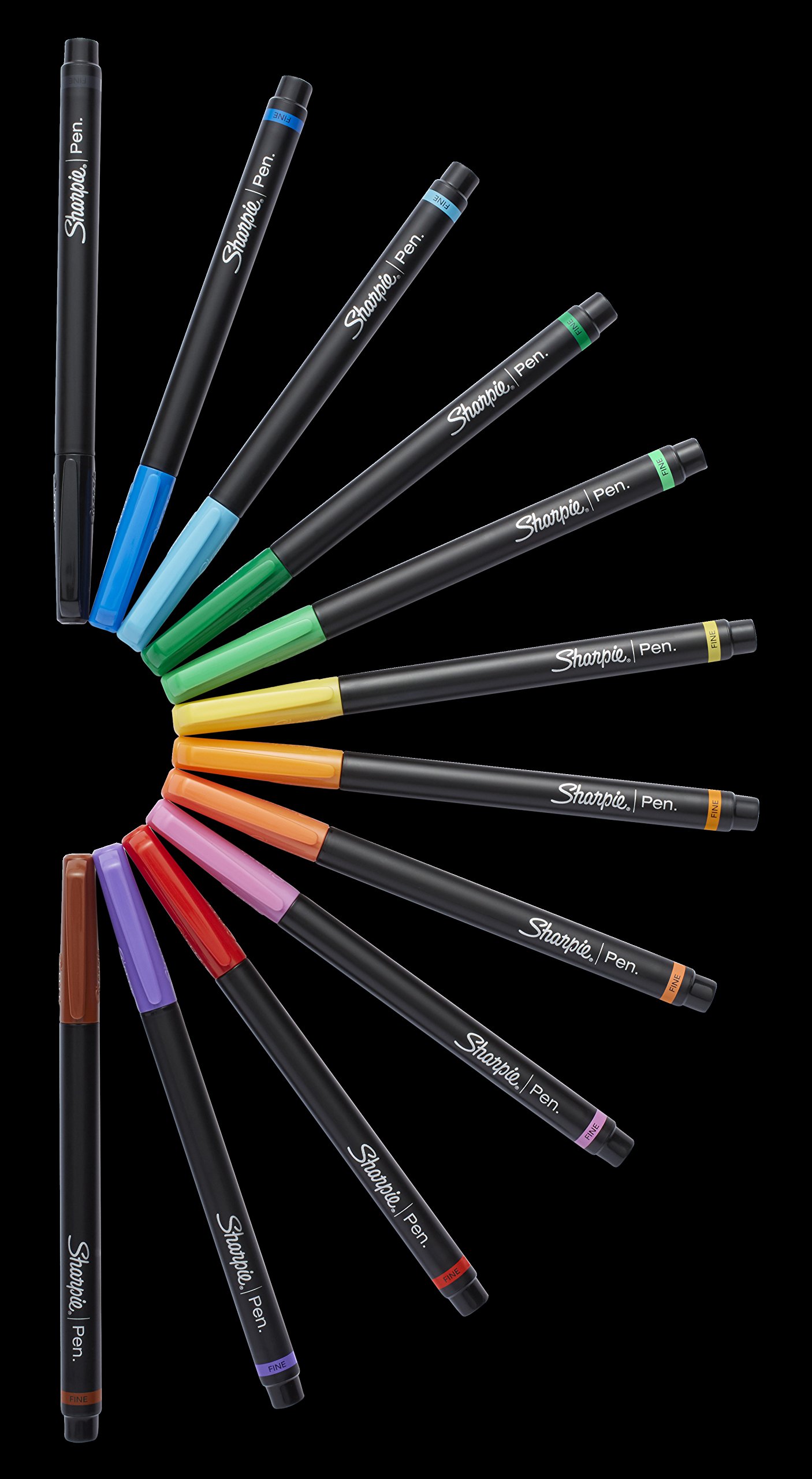 SHARPIE Art Pens, Fine Point, Assorted Colors, Hard Case, 12 Pack (1982057)
