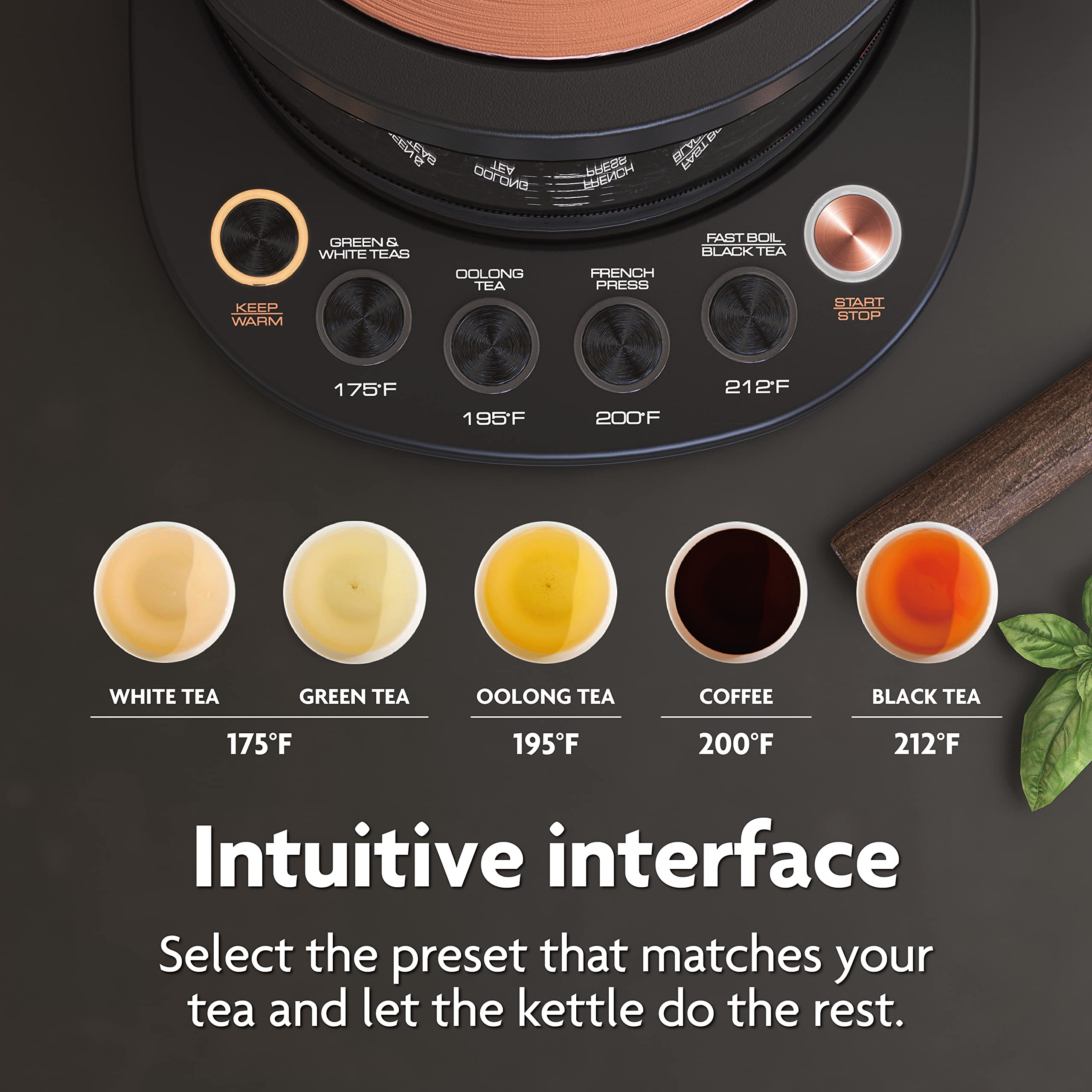 Vianté Luxury Tea Party Set. Complete with Automatic Tea Maker with Infuser for loose tea bags. Ceramic serving set. Tea pot/cup set and wooden tray. Excellent gift for tea lovers.