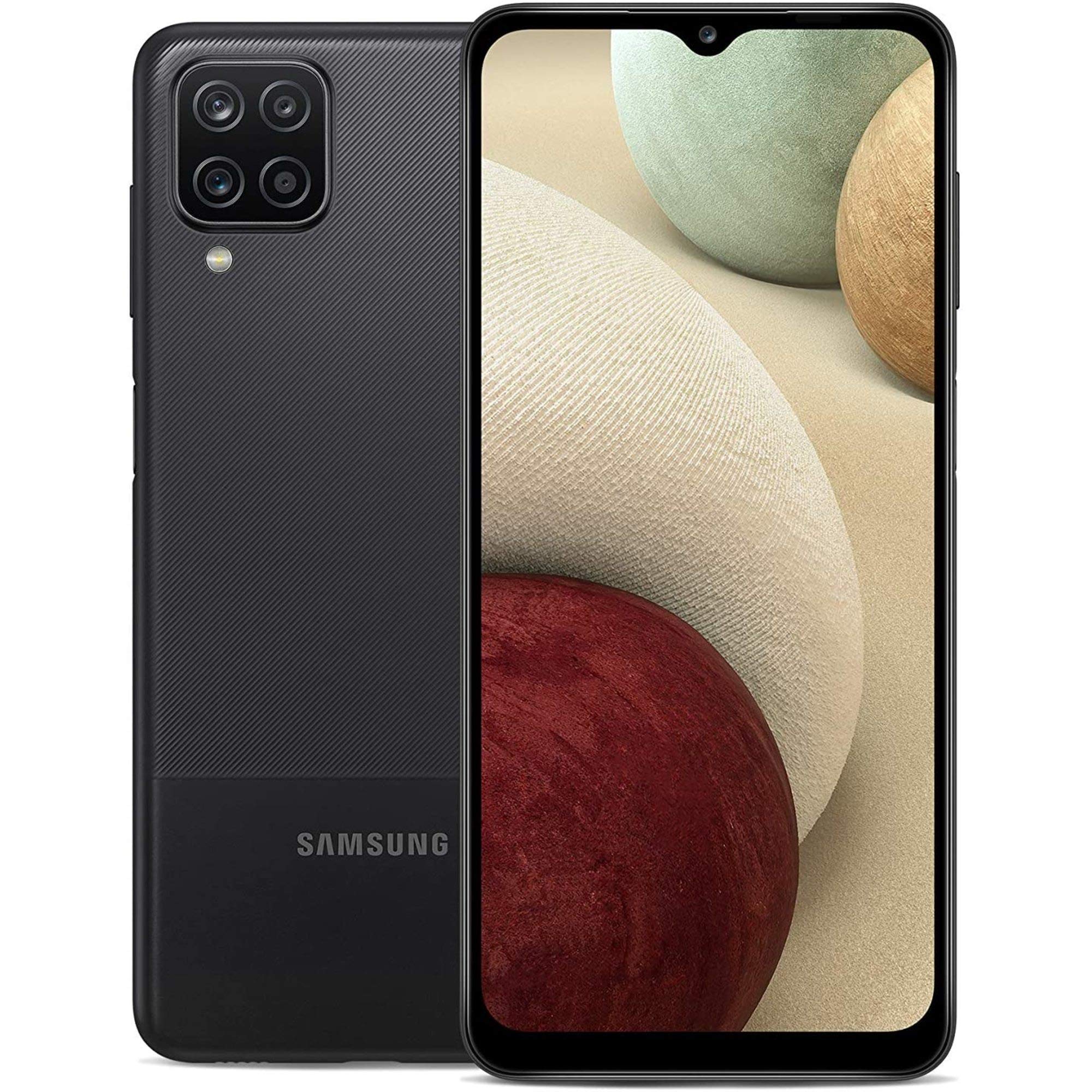 Samsung Galaxy A12 (64GB, 4GB) 6.5" HD+, Quad Camera, 5000mAh Battery, Dual SIM GSM Unlocked Global 4G Volte (T-Mobile, AT&T, Metro) International Model A125M/DS (64GB SD Bundle) (White)