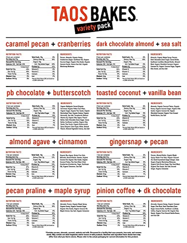 Taos Bakes Snack Bars - Crowd + Pleaser All-In-One Variety Pack - Gluten Free, Non-GMO, Healthy Granola Bars - Nutritious & Delicious Baked Bars - (12 Pack, 1.8oz Bars)