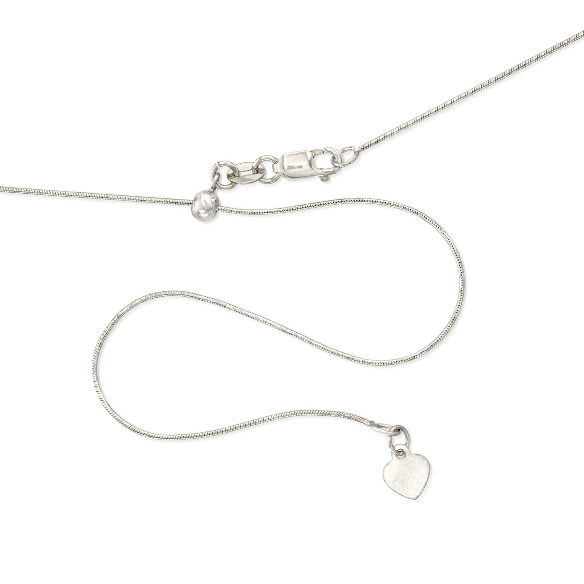 Ross-Simons 0.8mm 14kt White Gold Adjustable Snake-Chain Necklace
