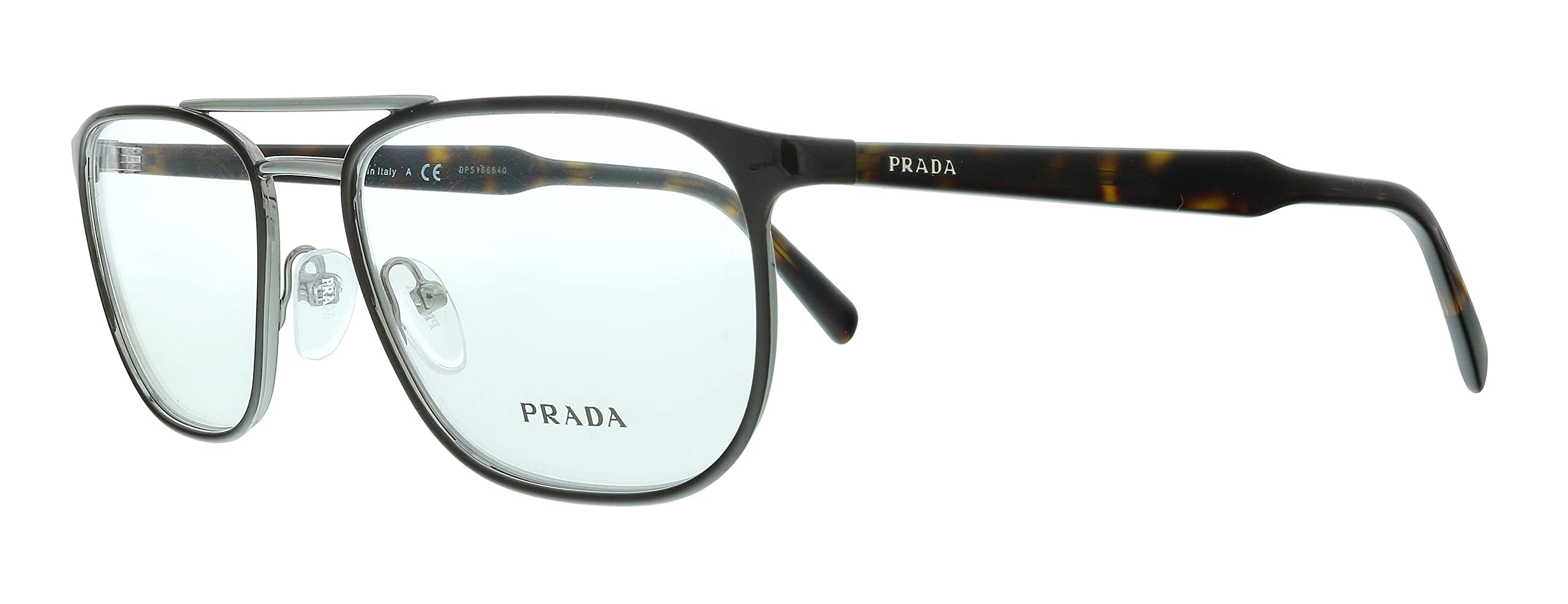 Prada PR 54XV Men's Eyeglasses Top Brown On Gunmetal 54