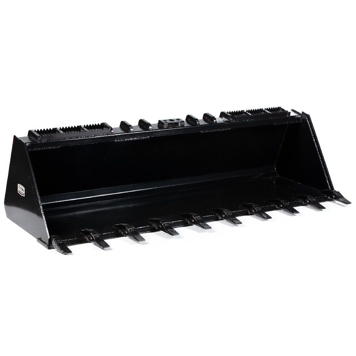 Titan Attachments 84" HD Skid Steer Dirt Bucket with Bolt-On Teeth, Rated 3,200 LB, Universal Quick Tach