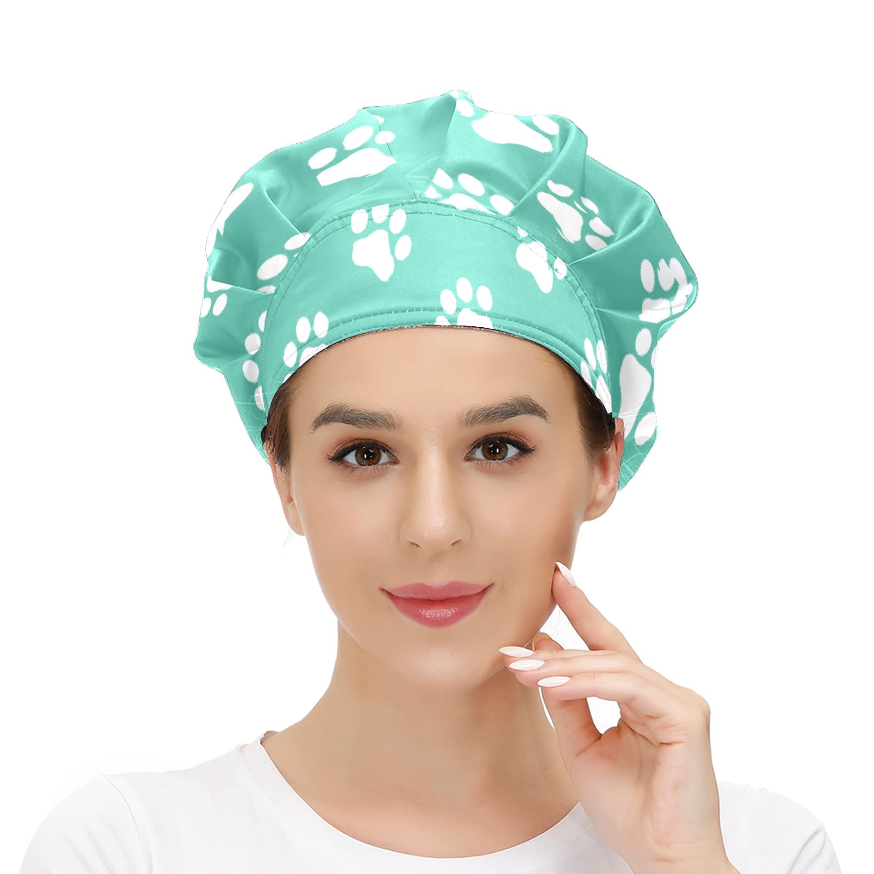 Womens Working Cap with Cotton Sweatband Adjustable Elastic Head Cover Hair Tie Back for Men One Size St Patricks Day Green Clover Leaf