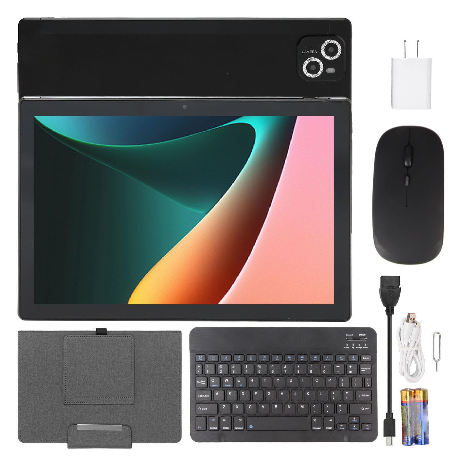 SHYEKYO 2 in 1 Tablet PC, 2 in 1 Tablet Black 4G Network 8GB RAM 256GB ROM 100-240V for Android 12.0 for Entertainment (US Plug)