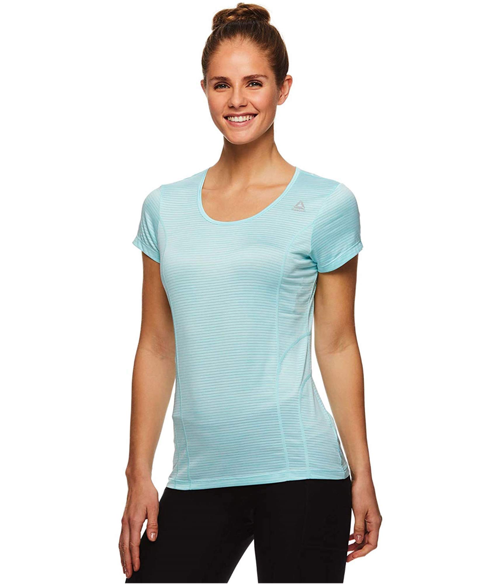 Reebok Womens Mini Burnout Basic T-Shirt, Blue, X-Large