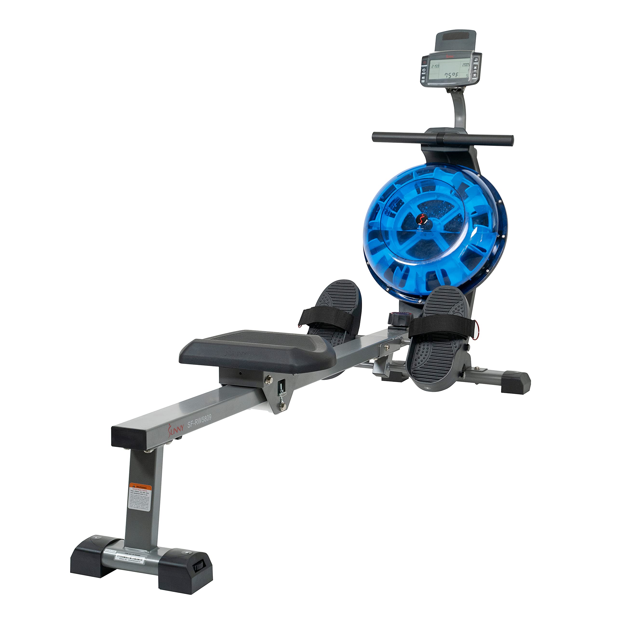 Sunny Health & Fitness Hydro+ Dual Resistance Magnetic Water Rowing Machine (Hydro+), Black