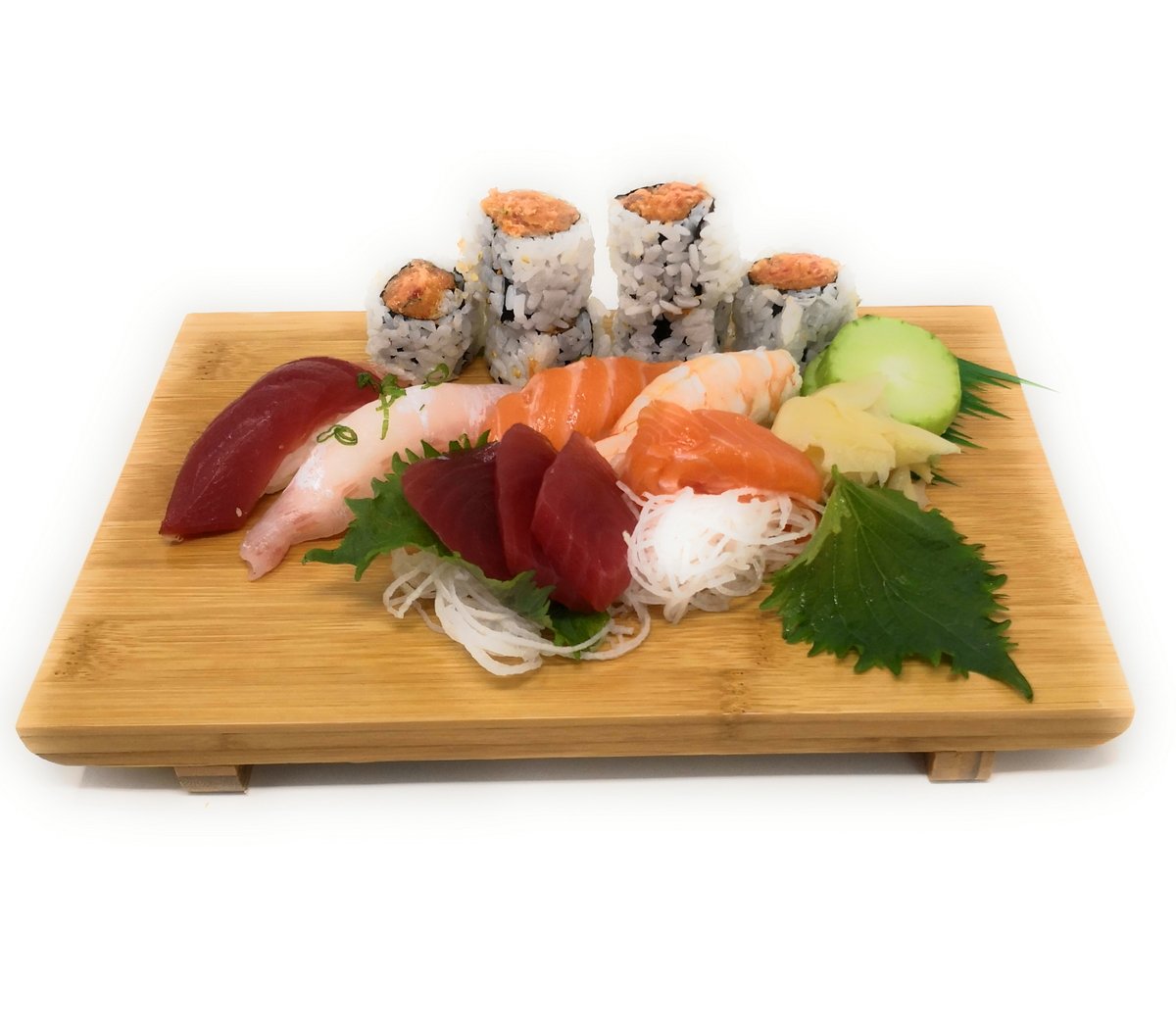 TJ Global Sashimi Sushi Bamboo Serving Geta Plate - Japanese Style Tableware Bamboo Sushi Board Cutting Tray (Set of 3)