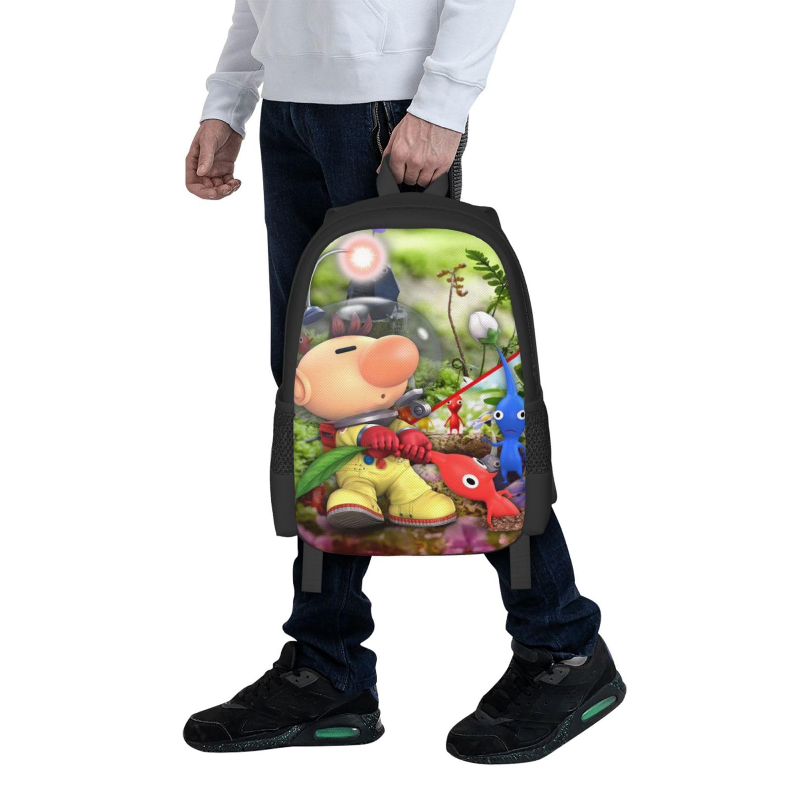 RACEK Fashion Game Pik-min Backpack Cartoon Lightweight Travel Computer Bag Casual Daypack Cute Daybag With Adjustable Straps For Unisex