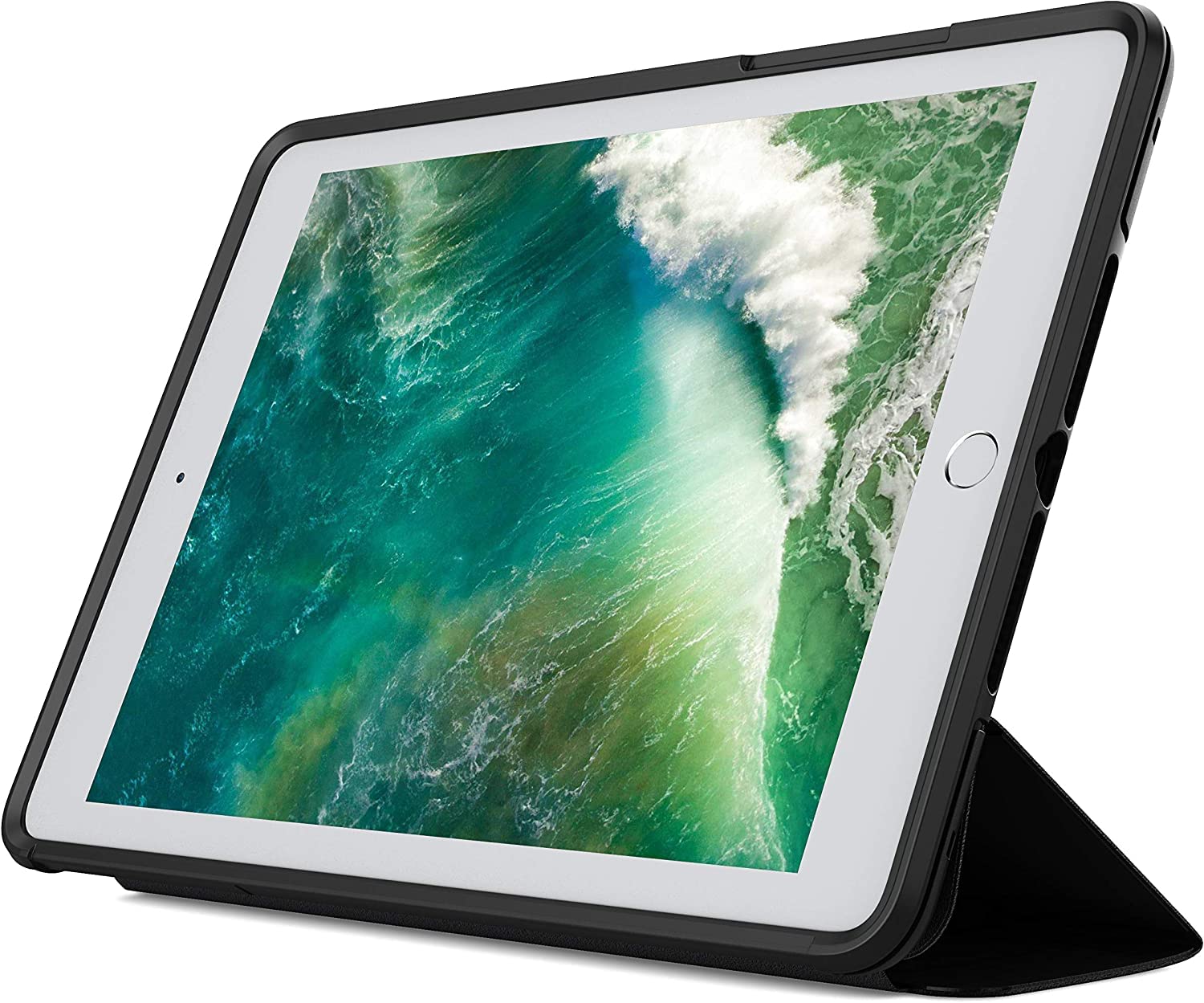 OtterBox Symmetry Series Folio Case for iPad (5th and 6th Generation) - Non-Retail Packaging - Starry Night (Clear/Black/Dark Grey Microsuede)