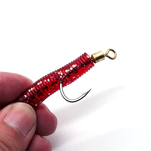 WRLRUILIAN Fishing Accessories 10 Pieces/High Carbon Steel Rotary Cycloaffin Hook Durable Fish Hook Squid Hook Bait Worm Hook Fishing Tools (Size : 5#)